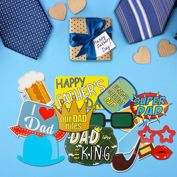 Party Supplies | New 28pcs Fathers Day Photo Props Happy Fathers Day ...